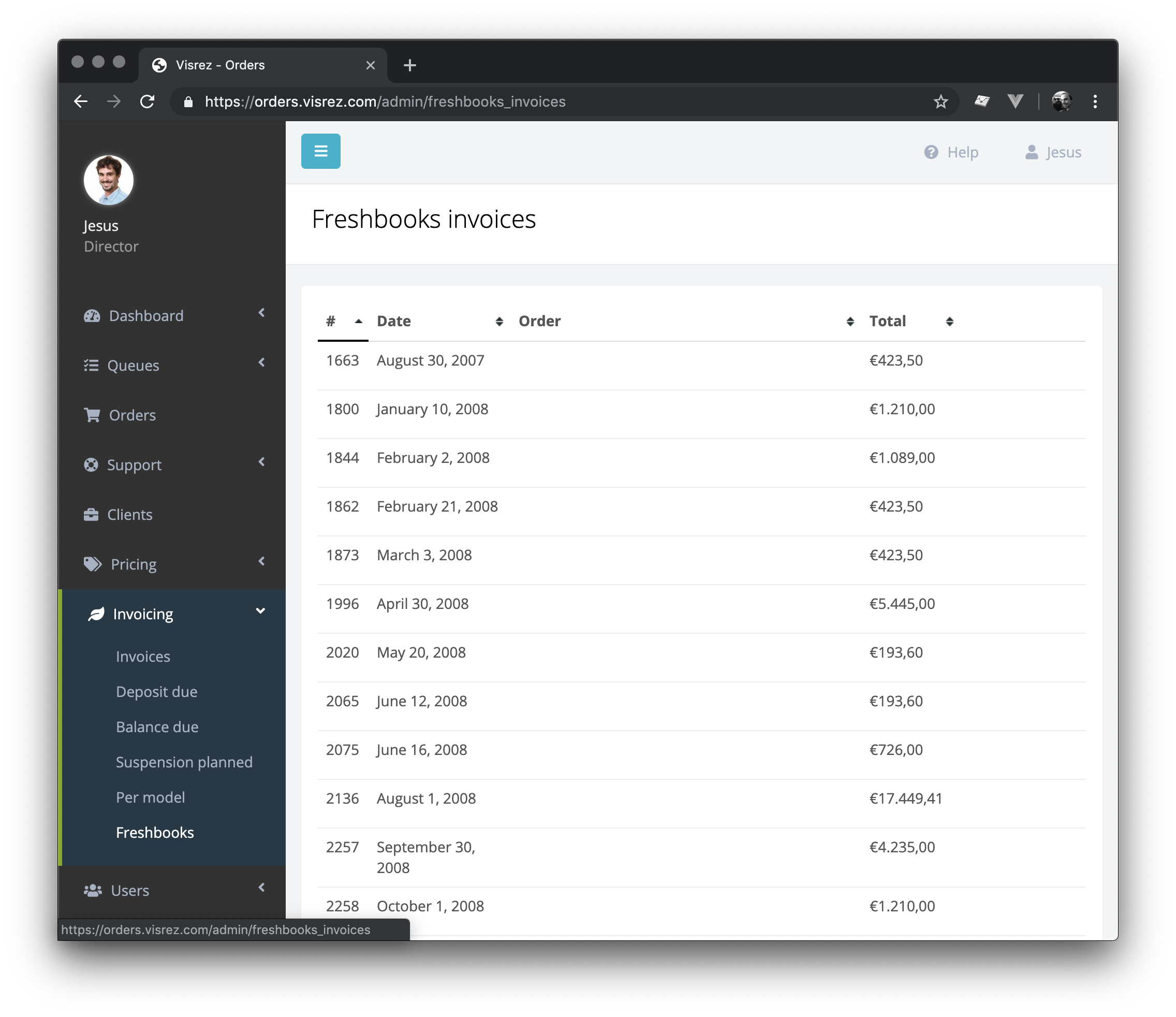 Freshbooks Invoices